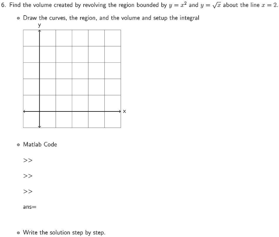 Solved Find The Volume Created By Revolving The Region Bounded By Y 22 And Y 5 About The 