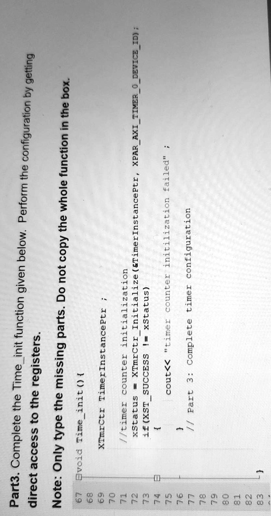 SOLVED: Initialization failed"; Note: Only type the missing parts. Do not copy the whole ...