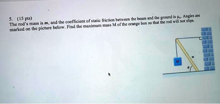 15 pts the beam and the ground is s angles are mass is m and the ...