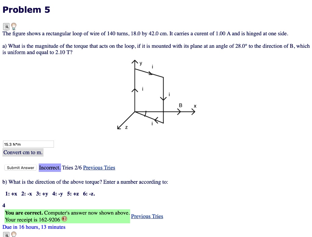 problem 5 the figure shows rectangular loop of wire of 140 turns 180 by 420 cm it carries curent ...