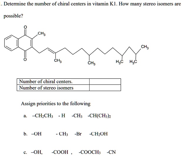 SOLVED: Need help with sample chemistry questions for revision. Determine the number of chiral ...