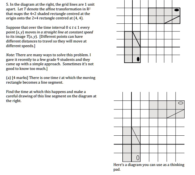 SOLVED: In the diagram at the right, the grid lines are one unit apart. Let's denote the affine ...