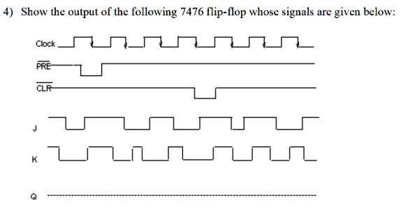 SOLVED: #handwritten plz 4) Show the output of the following 7476 flip ...