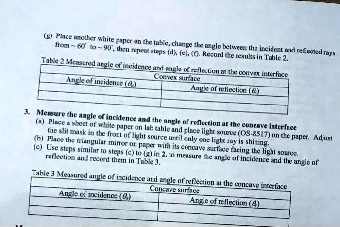 SOLVED: Place another white paper on the from 60" table , 90" change ...