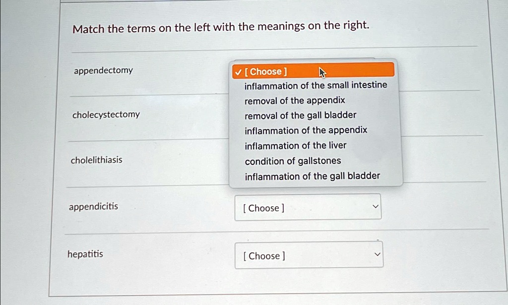 Match the terms on the left with the meanings on the right ...