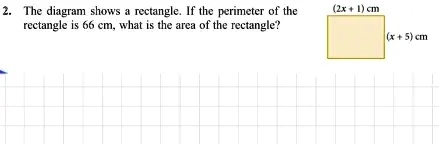 the diagram shows rectangle if the perimeter of the rectangle 66 cm ...