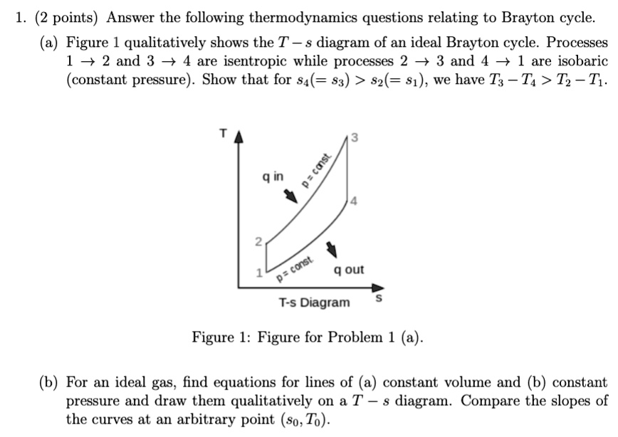SOLVED: Texts: 1. (2 points) Answer the following thermodynamics questions relating to the ...