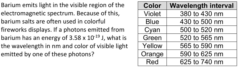barium emits light in the visible region of the electromagnetic ...