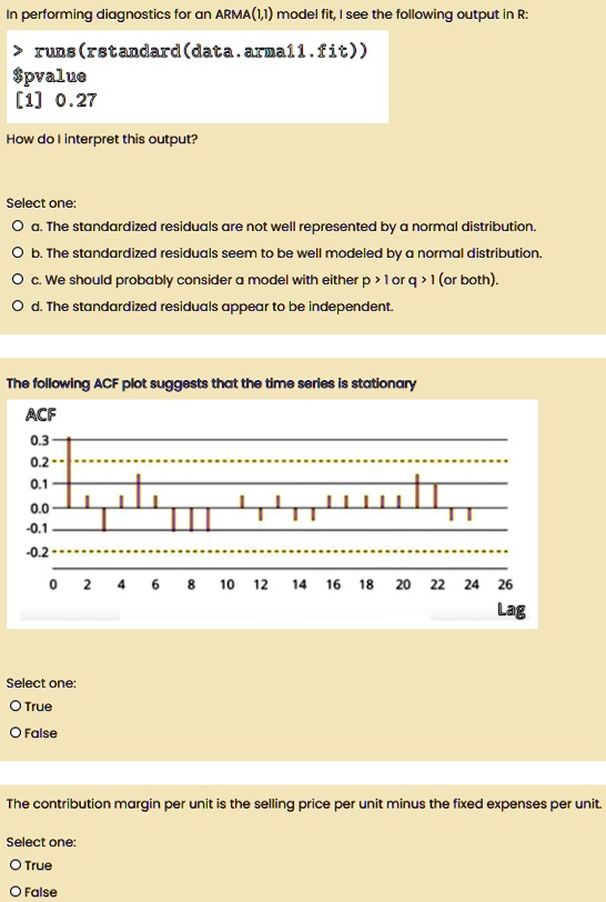 in performing diagnostics for an armaii model fit see the following output in r rud8 ...