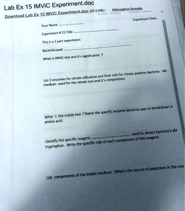 SOLVED Lab Ex 15 IMViC Experiment Doc Doc 27 5 KB Alternatlve solved-lab-ex-15-imvic-experiment-doc-doc-27-5-kb-alternatlve