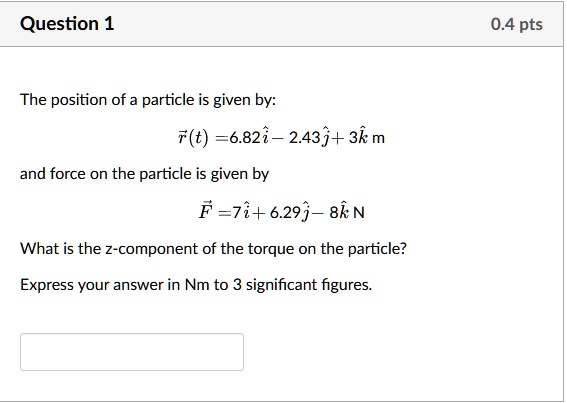 SOLVED: The position of a particle is given by r(t) = 6.82i - 2.43j ...