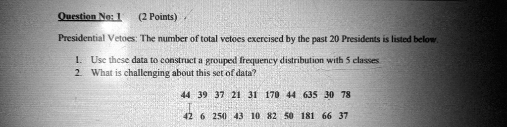 Presidential Vetoes: The number of total vetoes exercised by the past ...