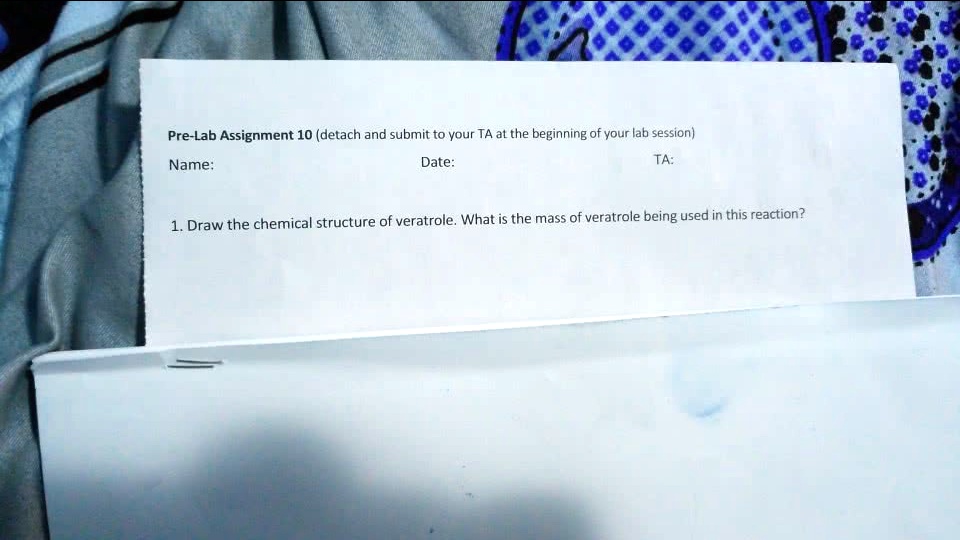 Pre-Lab Assignment 10 (detach and submit to your TA at the beginning of your lab session) Name ...