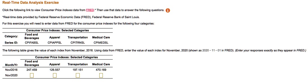 SOLVED: Click the following link to view Consumer Price Indexes data ...