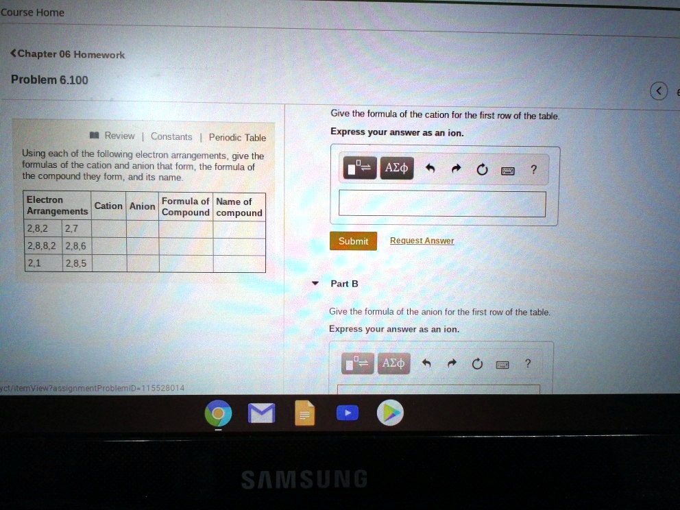 SOLVED: Course Home (Chapter 06 Homework Problem 6.100 Give the formula of the cation for the ...