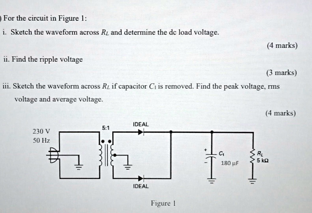 SOLVED: For the circuit in Figure I: Sketch the waveform across Rz and determine the DC load ...