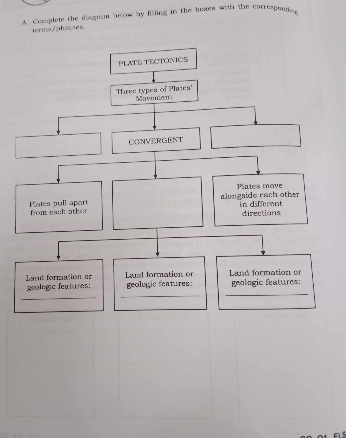 A. Complete the diagram below by filling in the boxes with the ...