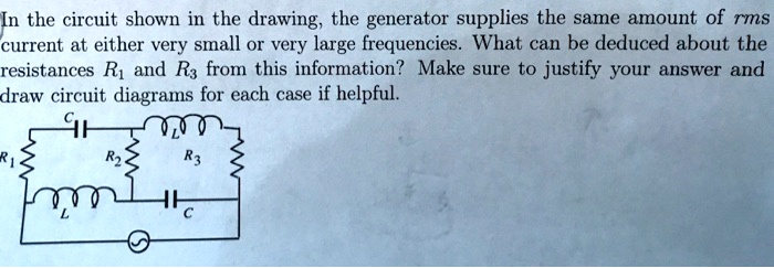 SOLVED: In the circuit shown in the drawing, the generator supplies the ...