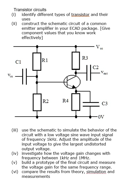 SOLVED: Transistor circuits identify different types of transistors and ...