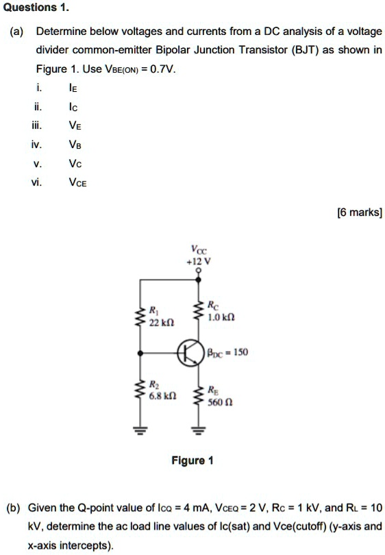 Questions 1. (a) Determine below voltages and currents from a DC ...