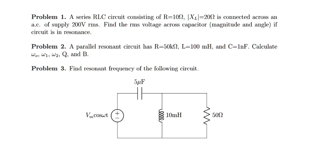Problem 1. A series RLC circuit consisting of R=10Ω, |XL|=20Ω is connected across an a.c. of ...