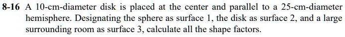 radiation heat transfer 8 16 a 10 cm diameter disk is placed at the ...