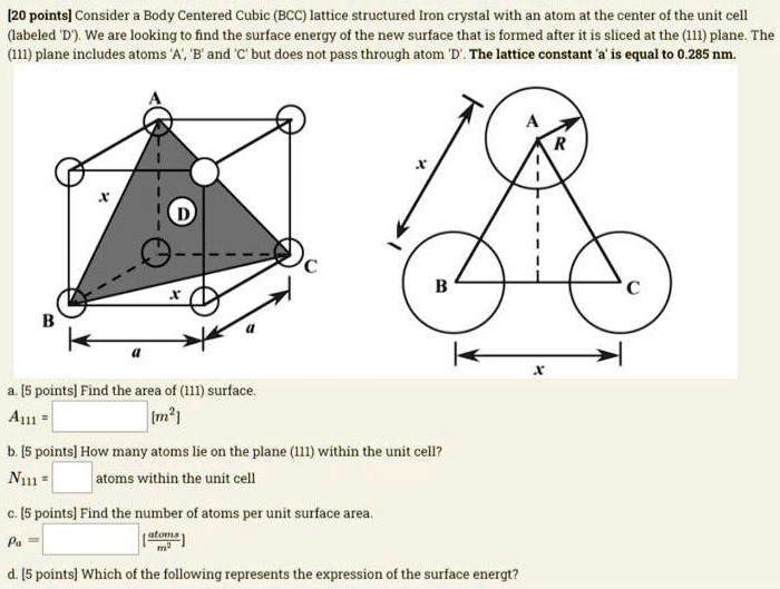 20 points consider a body centered cubicbcclattice structured iron ...