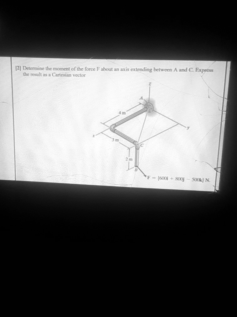 VIDEO solution: Determine the moment of the force F about an axis extending between A and ...