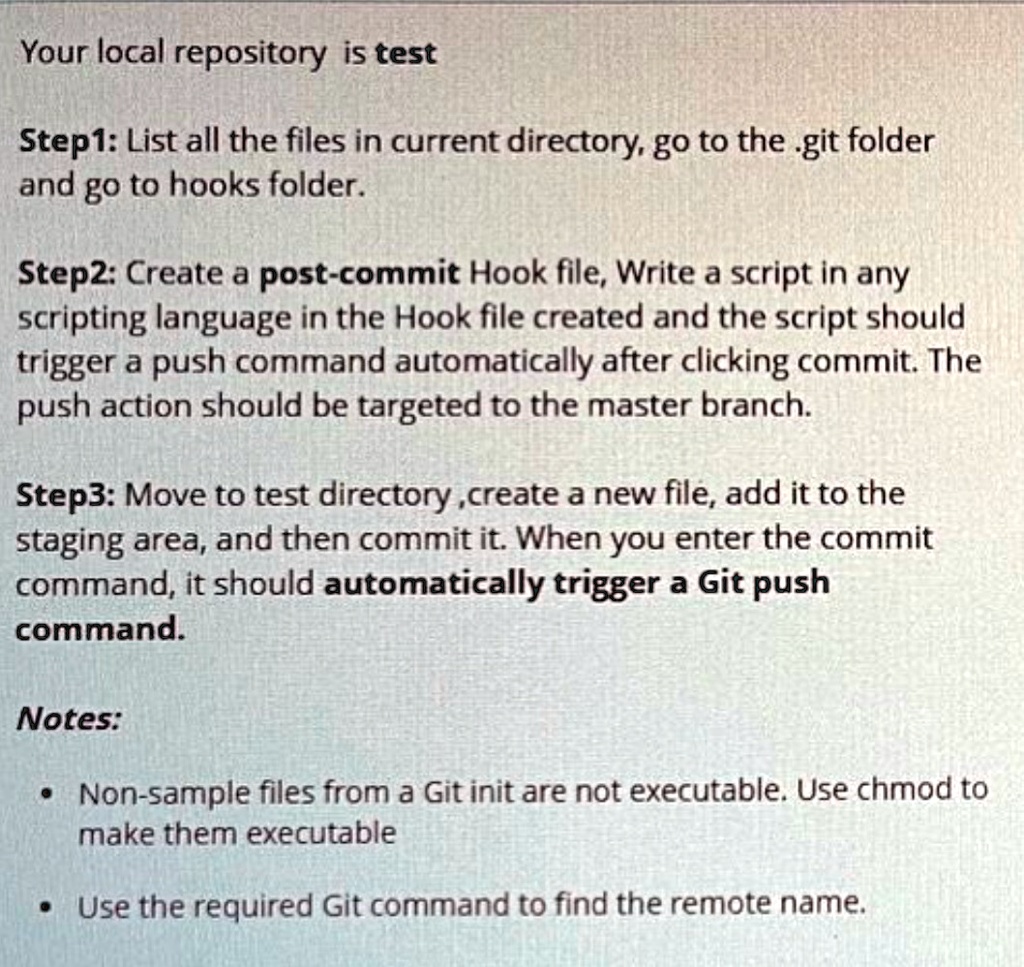 Video Solution Writing A Script For Post Commit Git Hooks In Any Scripting Language Platform
