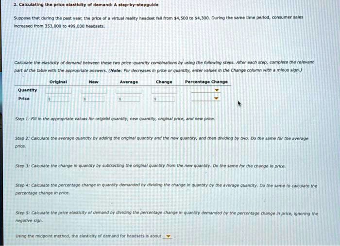 2. Calculating the price elasticity of demand: A step-by-stepguide Suppose that during the past ...
