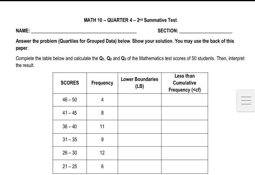 SOLVED: Please help me here, please. MATH 10 - QUARTER 4 - 2nd ...