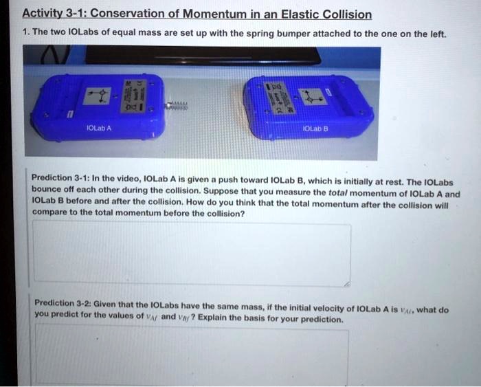 SOLVED: Activity 3-1: Conservation of Momentum in an Elastic Collision ...