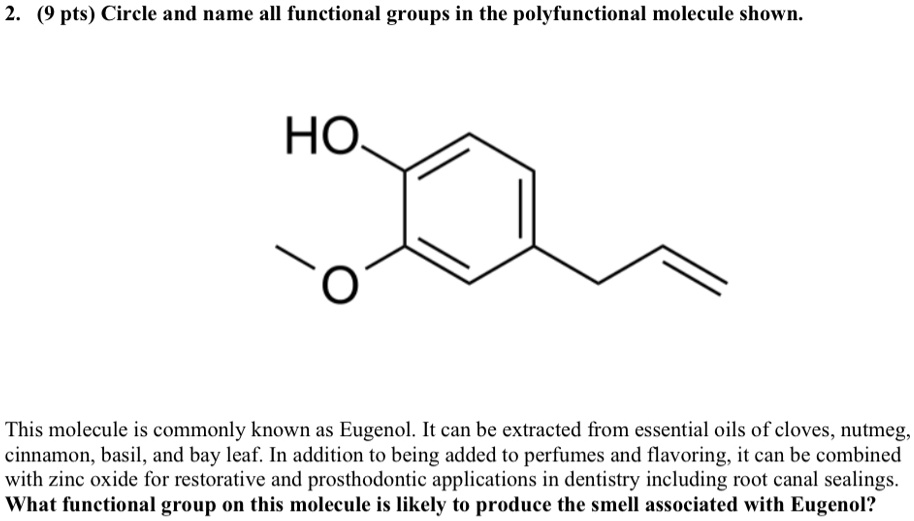 SOLVED: Circle and name all functional groups in the polyfunctional molecule shown: HO- This ...