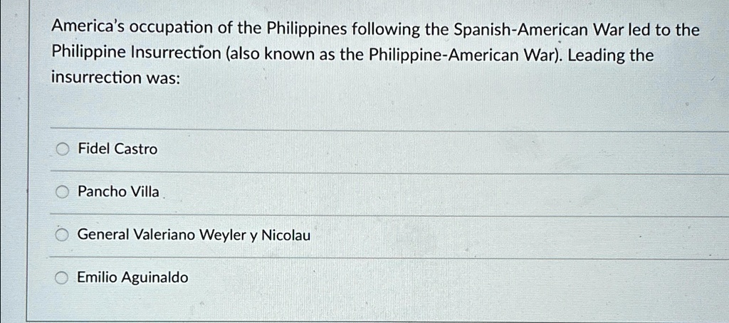 America's occupation of the Philippines following the Spanish-American ...