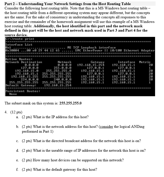 part 2 understanding your network settings from the host routing table ...