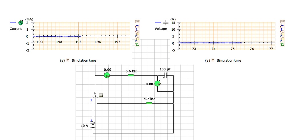 SOLVED: above is the capacitor charging aboveConstruct the above circuit using the Multisim or ...