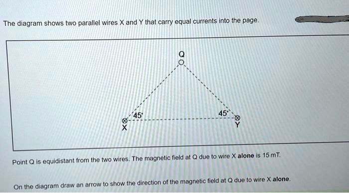 SOLVED: The diagram shows two parallel wires X and Y that carry equal ...