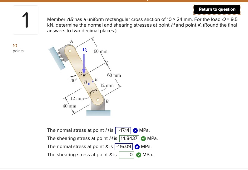 return to question 1 member ab has a uniform rectangular cross section ...