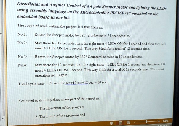 Solved Mplab Program To Rotate Stepper Motor By 180 Degrees Clockwise In 24 Seconds Time