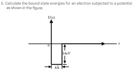 5. Calculate the bound state energies for an electron subjected to a ...