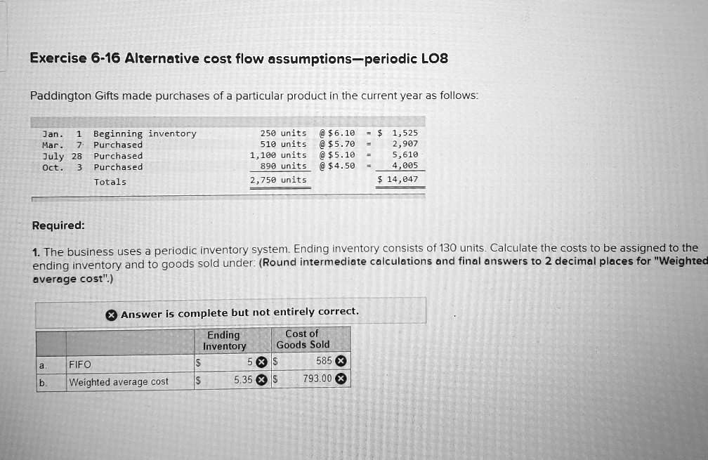 SOLVED: Paddington Gifts made purchases of a particular product in the ...