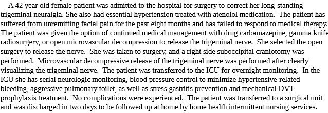 SOLVED: I am trying to determine the Principal Procedure Code in this Case Study. Is Release the ...