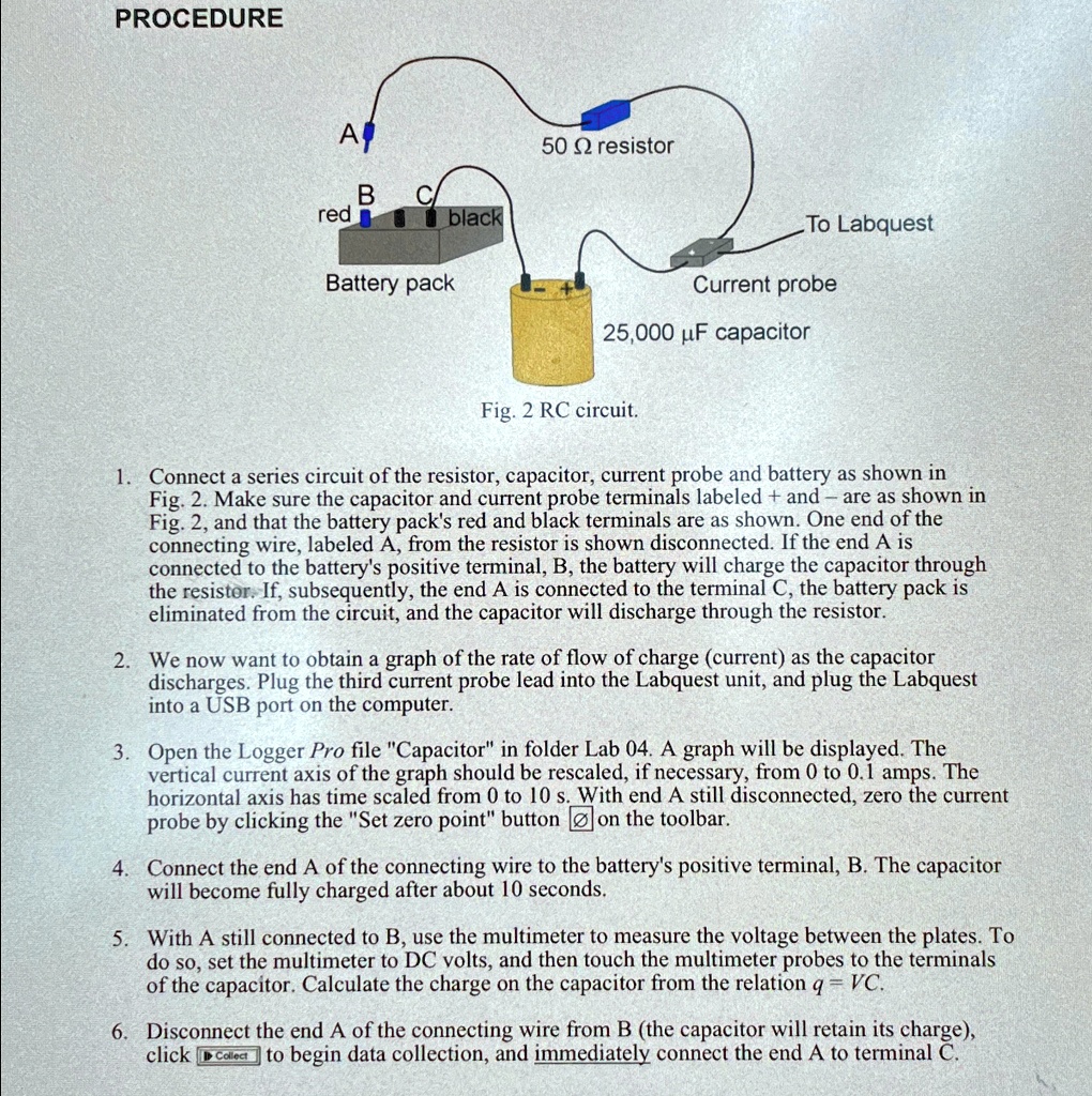 PROCEDURE 50 ? resistor C black A B red Battery pack To Labquest ...