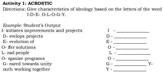 SOLVED: Political Ideology Activity 1: ACROSTIC Directions: Give ...