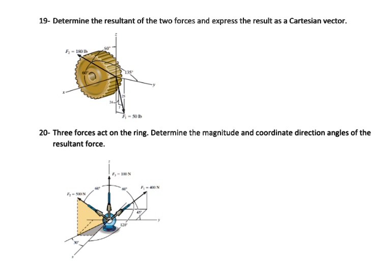 19 determine the resultant of the two forces and express the result as ...