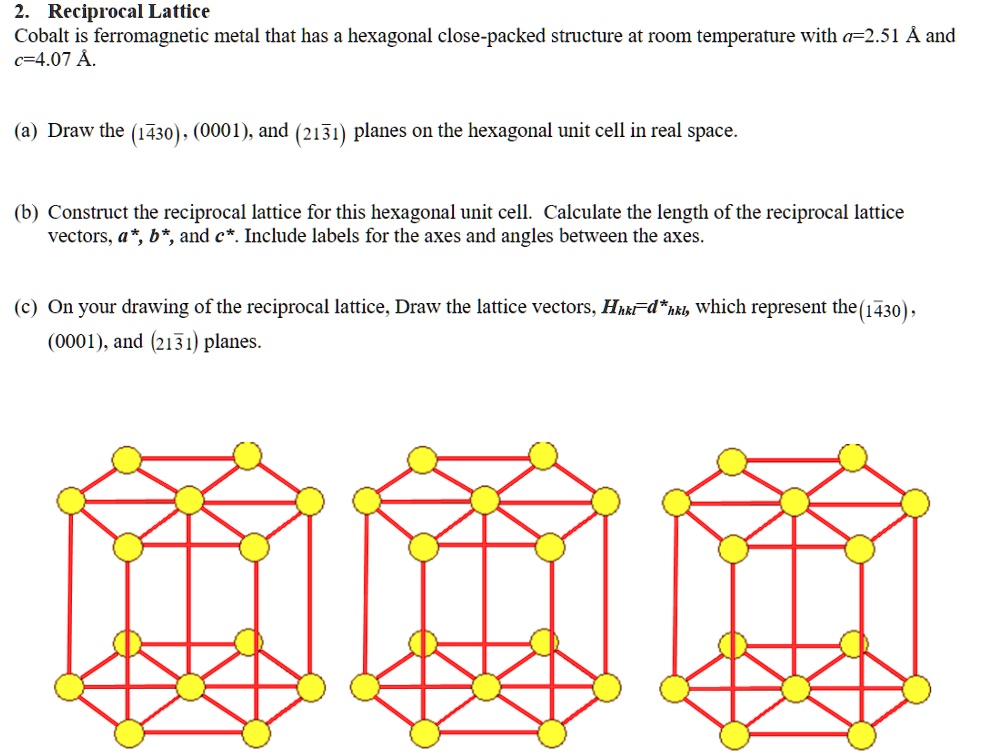 reciprocal lattice cobalt is ferromagnetic metal that has a hexagonal close packed structure at ...