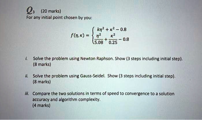 Q: (20 marks) For any initial point chosen by you: kn? + K2 0.8 f(,k ...