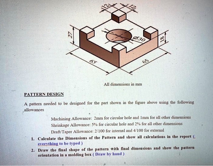 all dimensions in mm patterndesign a pattern needed to be designed for ...