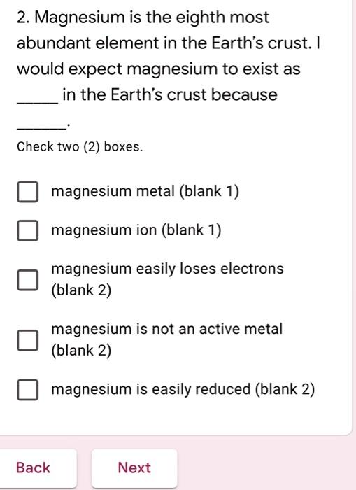 2 magnesium is the eighth most abundant element in the earths crust ...