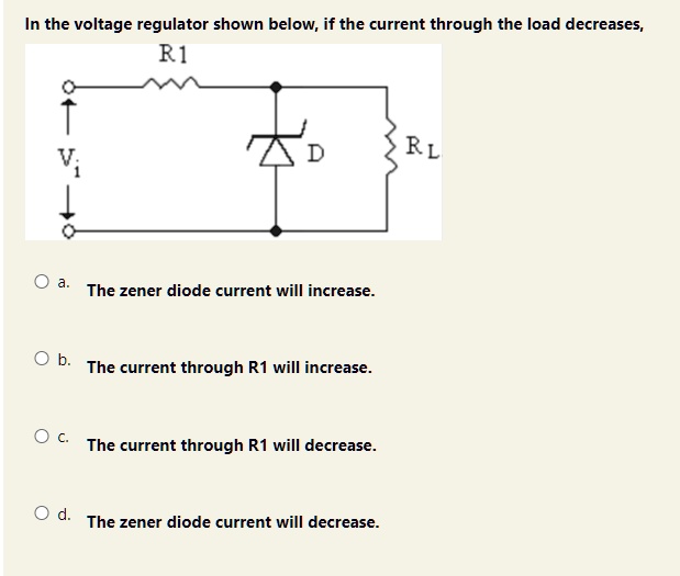 Solved In The Voltage Regulator Shown Below If The Current Through